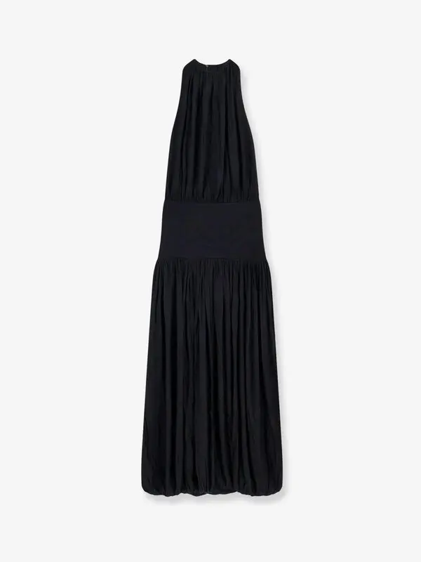TOTEME Soft Gathered Viscose Dress - Black