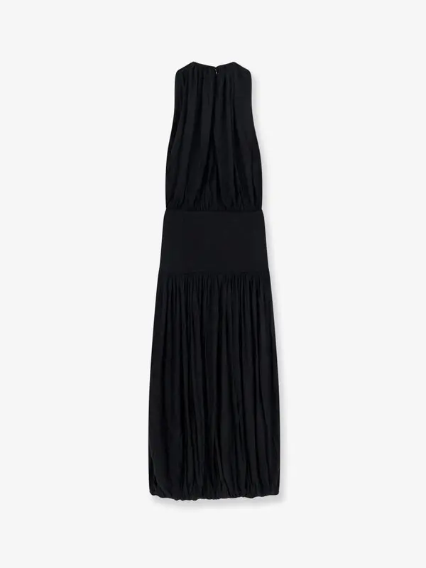 TOTEME Soft Gathered Viscose Dress - Black