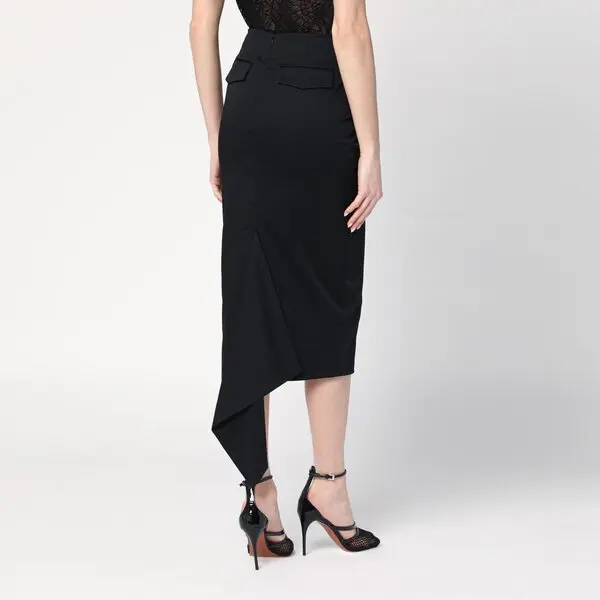 THELATEST Cotton Midi Skirt - Black