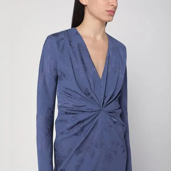 Etro Jacquard-effect Dress In Cornflower