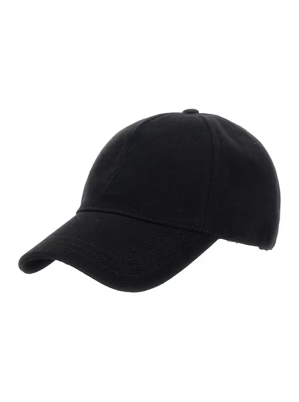 Saint Laurent Black 'cassandre' Hat In Cotton