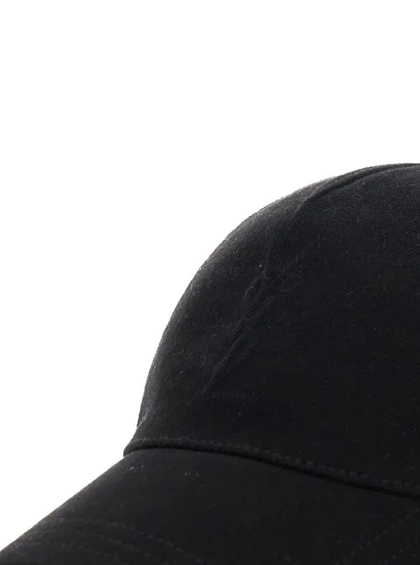 Saint Laurent Black 'cassandre' Hat In Cotton