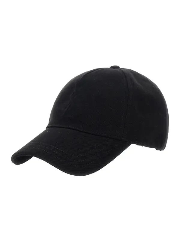 Saint Laurent Black 'cassandre' Hat In Cotton - Multicolor