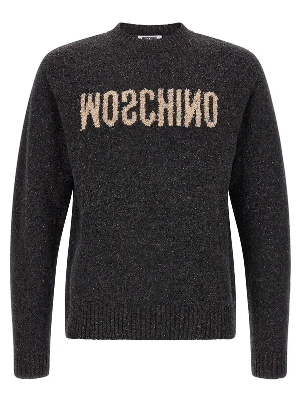 Moschino Mirrored Logo Sweater - Gray
