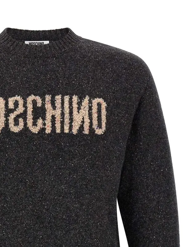 Moschino Mirrored Logo Sweater - Gray
