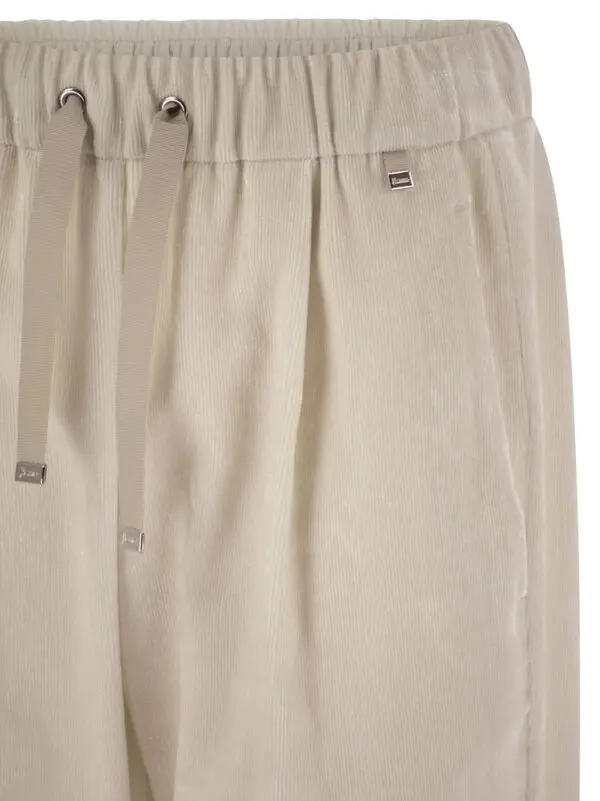 Herno Corduroy Resort Trousers - Cream