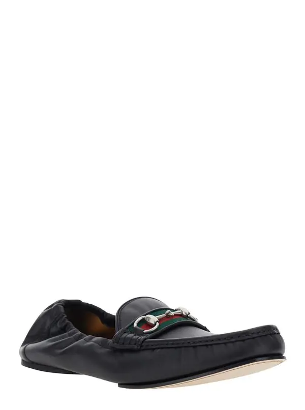 Gucci Leather Horsebit Loafers - Black