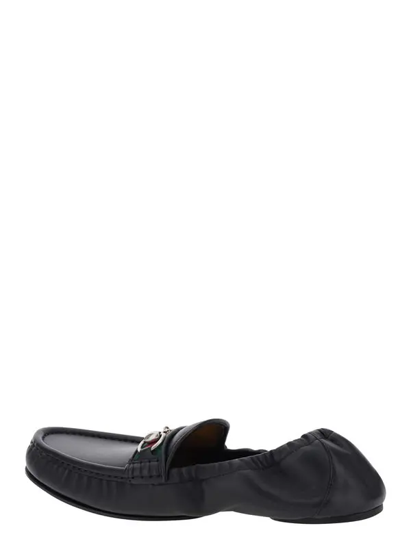 Gucci Leather Horsebit Loafers - Black