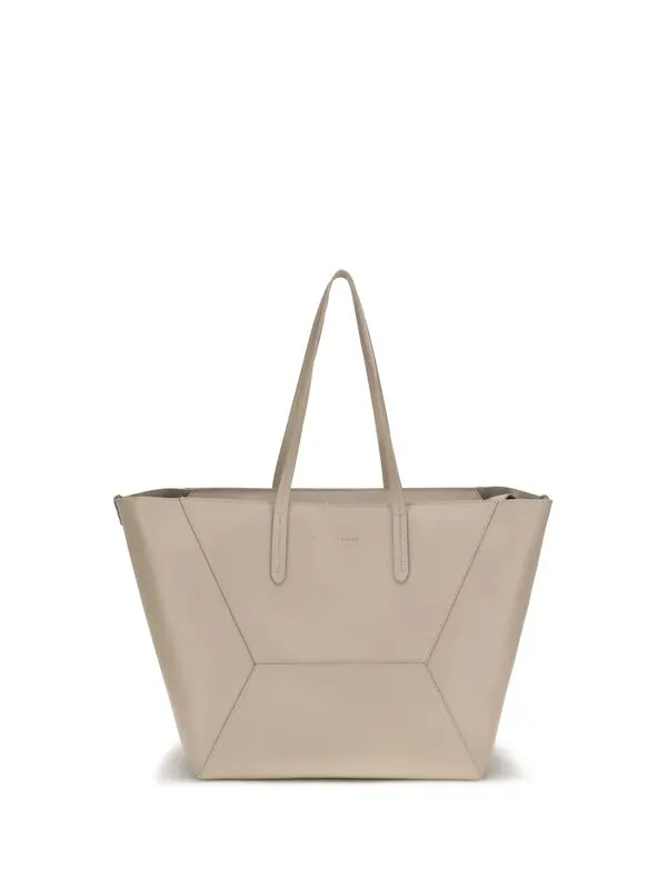 Brunello Cucinelli Leather Tote Bag - Cream