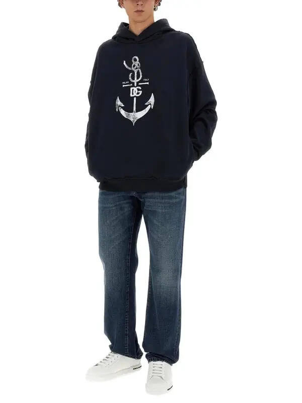 Dolce & Gabbana Sweatshirt With Navy Print