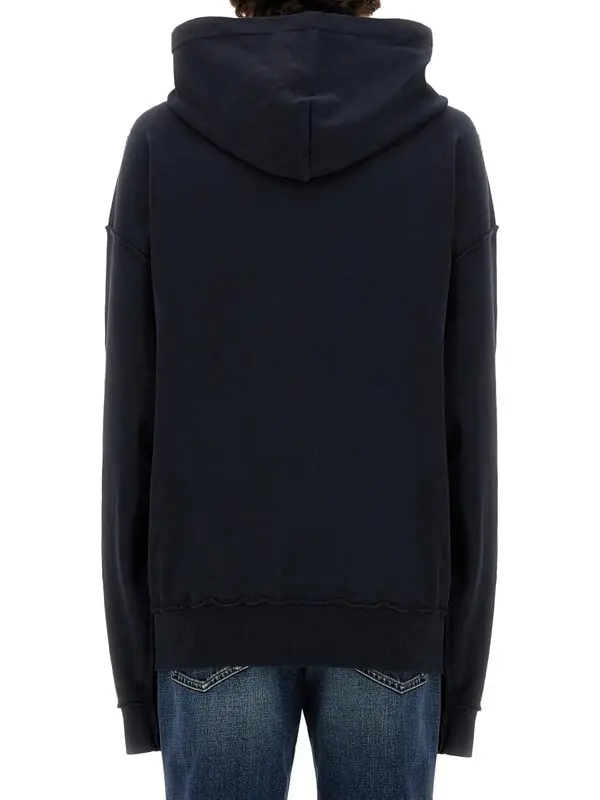Dolce & Gabbana Sweatshirt With Navy Print - Blue