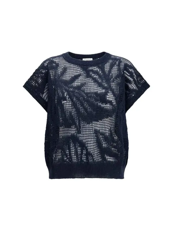 Brunello Cucinelli Dazzling Water Lillies T-shirt - Blue