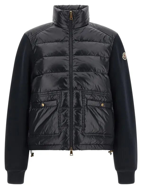 Moncler Two-material Padded Cardigan - Blue