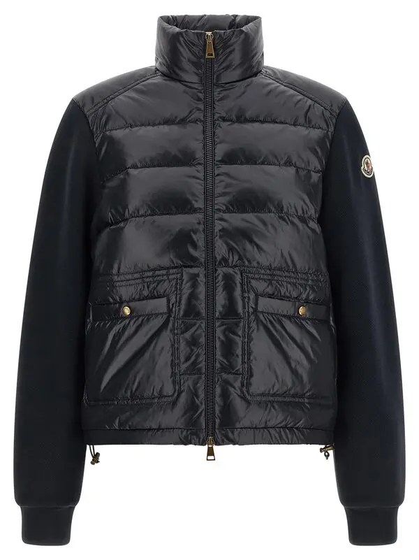 Moncler Two-material Padded Cardigan - Blue