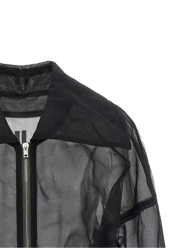 Rick Owens Dracucollar Cropped Bomber Jacket - Black