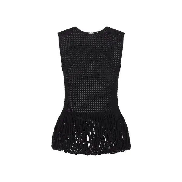 Alaïa Peplum Tank Top - Black