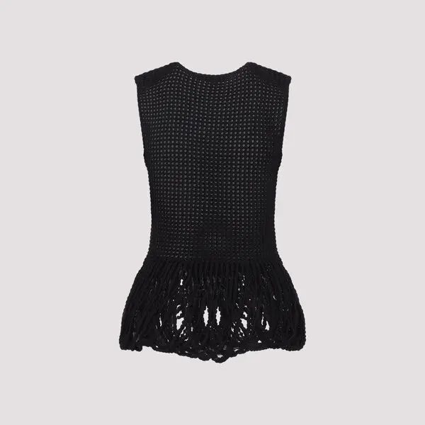 Alaïa Peplum Tank Top - Black