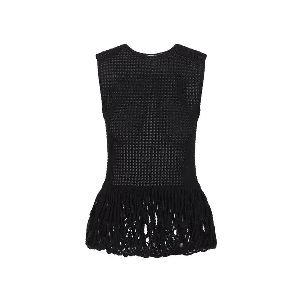 Alaïa Peplum Tank Top - Black