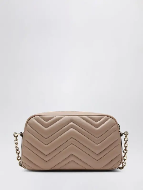 Gucci Gg Marmont Bag In Chevron Nappa Leather - Cream