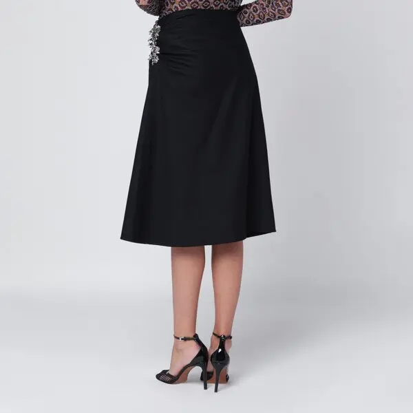 Dries Van Noten Draped Skirt With Brooch