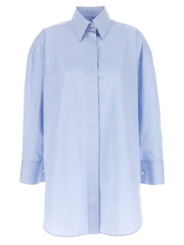 Givenchy Asymmetric Cotton Poplin Shirt - Blue
