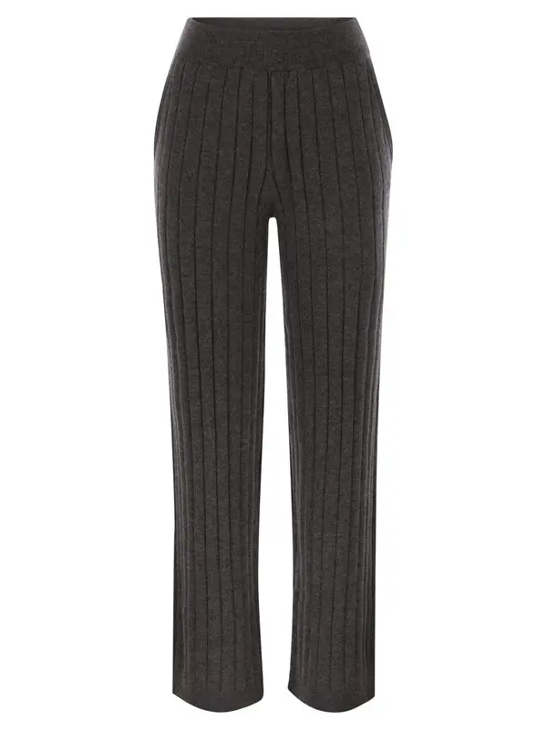 Brunello Cucinelli Cashmere Knit Trousers - Purple