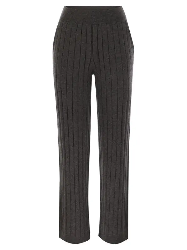 Brunello Cucinelli Cashmere Knit Trousers - Purple