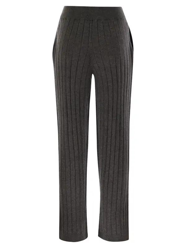 Brunello Cucinelli Cashmere Knit Trousers - Purple