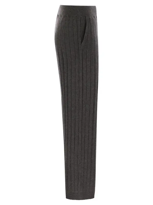 Brunello Cucinelli Cashmere Knit Trousers - Purple