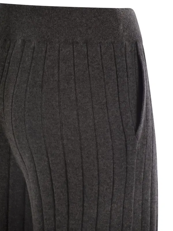 Brunello Cucinelli Cashmere Knit Trousers - Purple