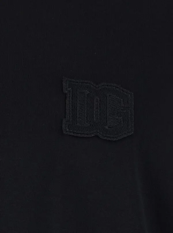 Dolce & Gabbana Crew Neck T-shirt With Logo On The Front In Cotton For