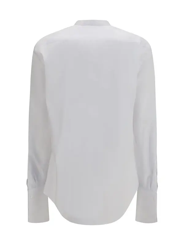 Fendi Cotton Poplin Mandarin Collar Shirt