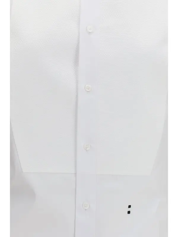 Fendi Cotton Poplin Mandarin Collar Shirt