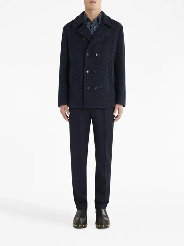 Etro Stretch Wool Pleated Trousers
