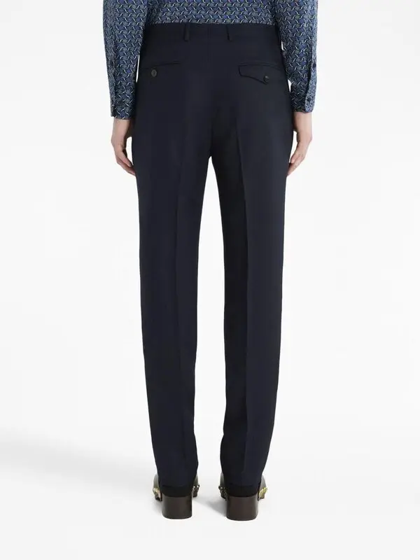 Etro Stretch Wool Pleated Trousers