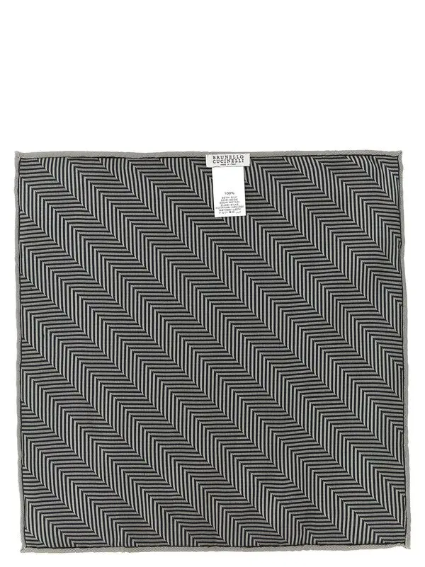 Brunello Cucinelli Chevron Pocket Clutch - Gray