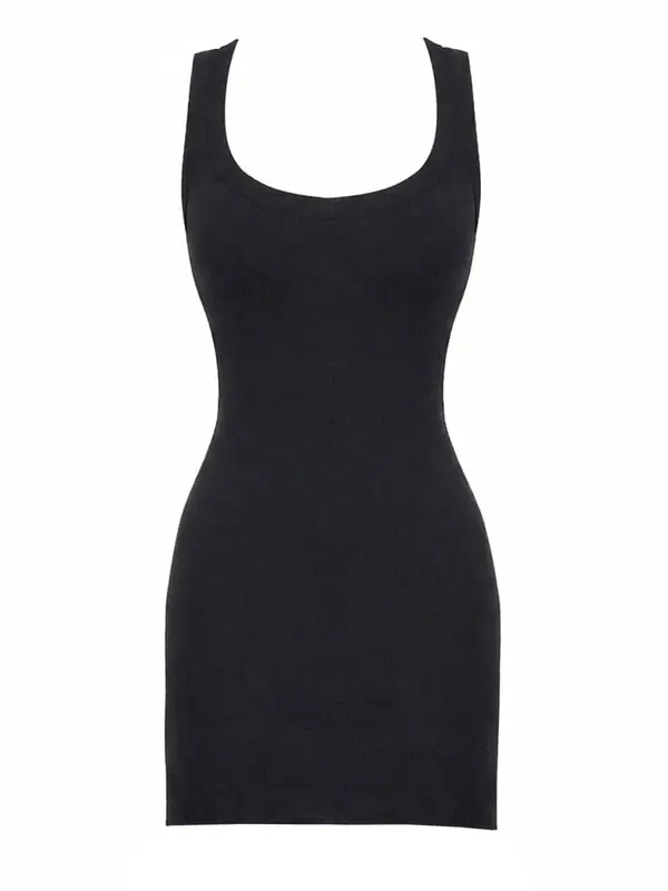 Attico Viscose Blend Mini Dress - Black