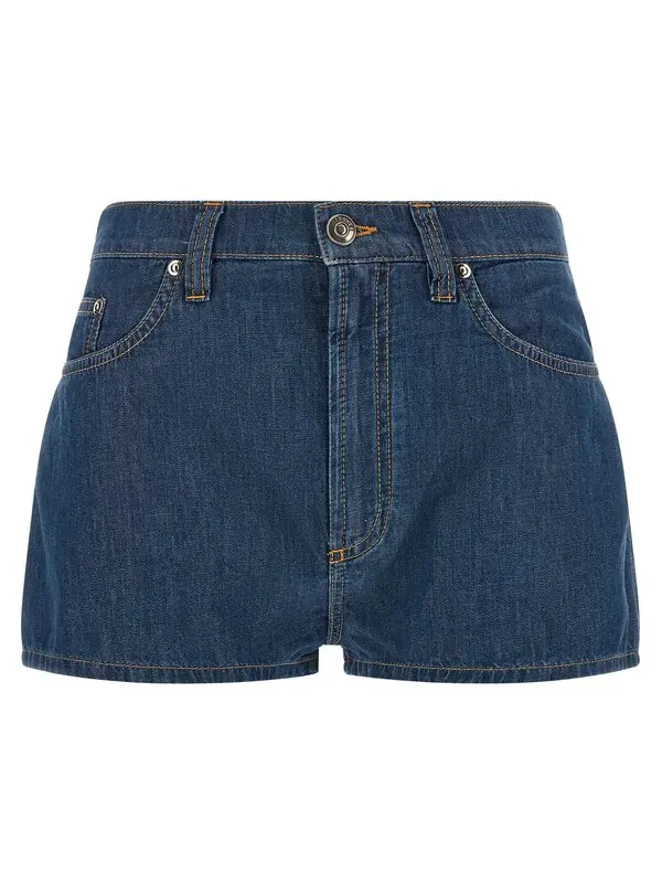 Versace Chambray Denim Shorts - Blue