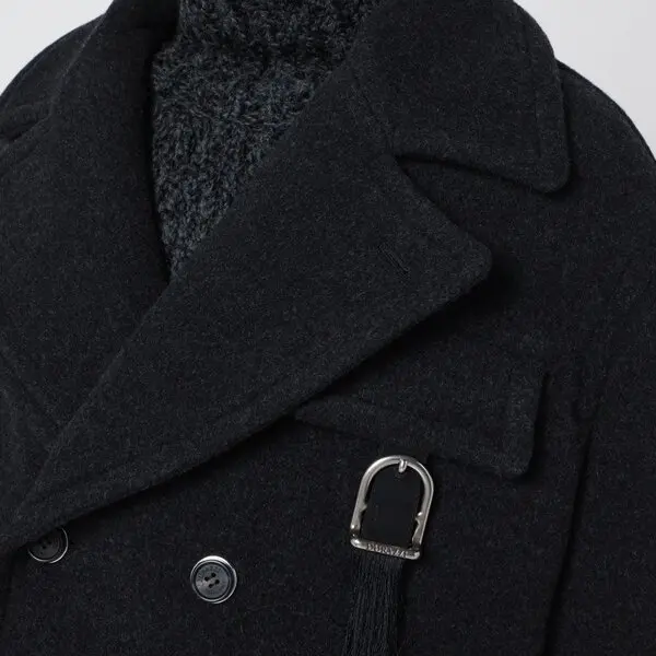 DURAZZI MILANO Dark Grey Melange Wool Coat