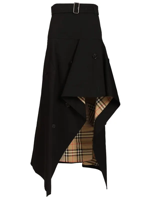 Burberry Asymmetrical Trench Skirt - Black