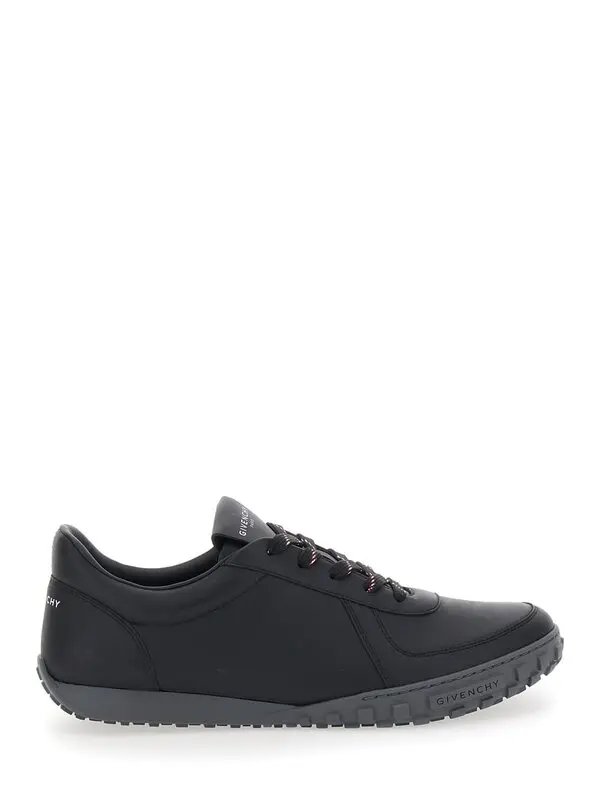 Givenchy Glide' Low Top Sneakers With Logo Lettering On The Tongue And Heel In Leather For - Black
