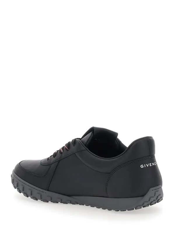 Givenchy Glide' Low Top Sneakers With Logo Lettering On The Tongue And Heel In Leather For - Black