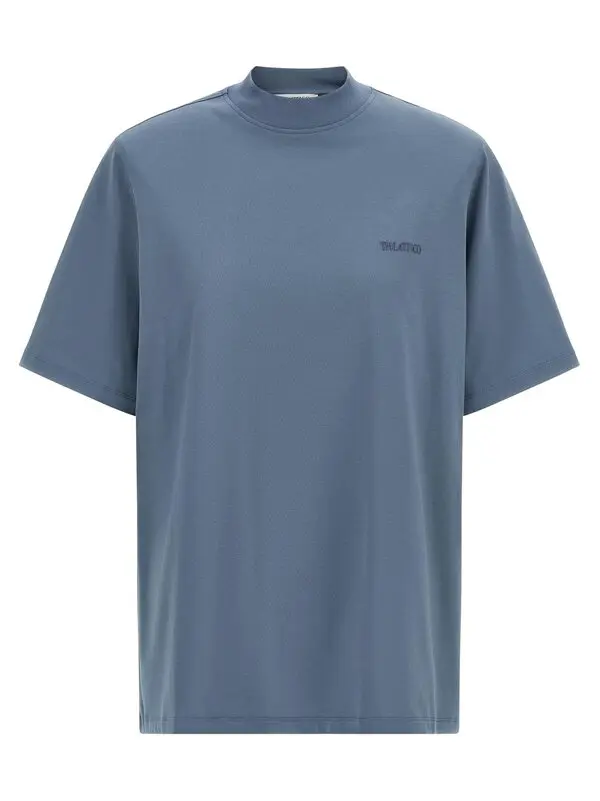 Attico Mock-neck T-shirt - Blue
