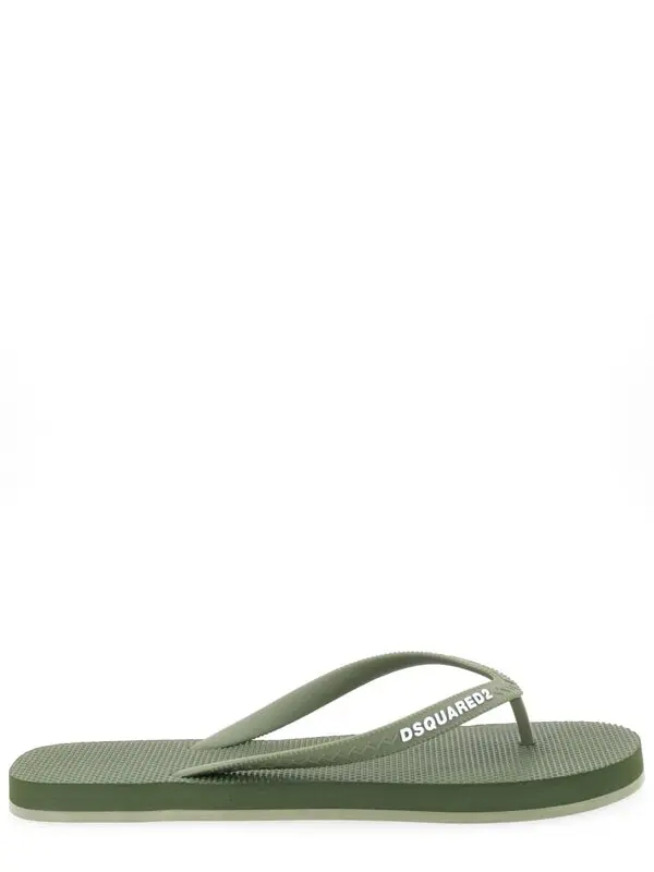 Dsquared2 Flip Plop Slipper With Logo - Green