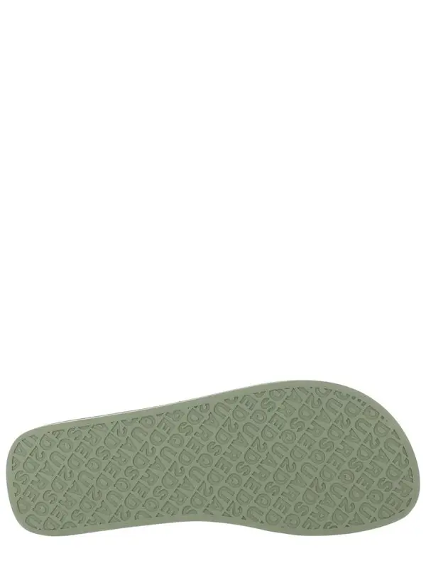 Dsquared2 Rubber Flip Flop Slippers With Logo - Green