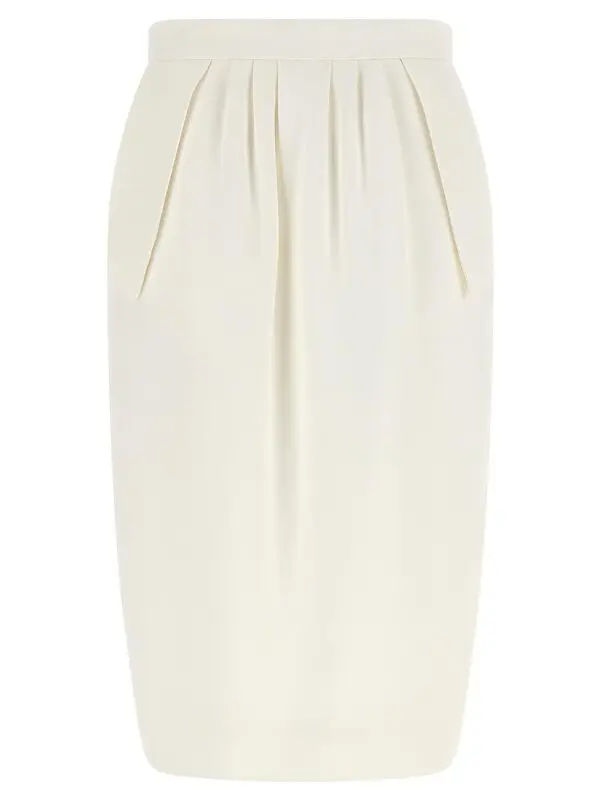 Stella McCartney High Waist Midi Pencil Skirt - White