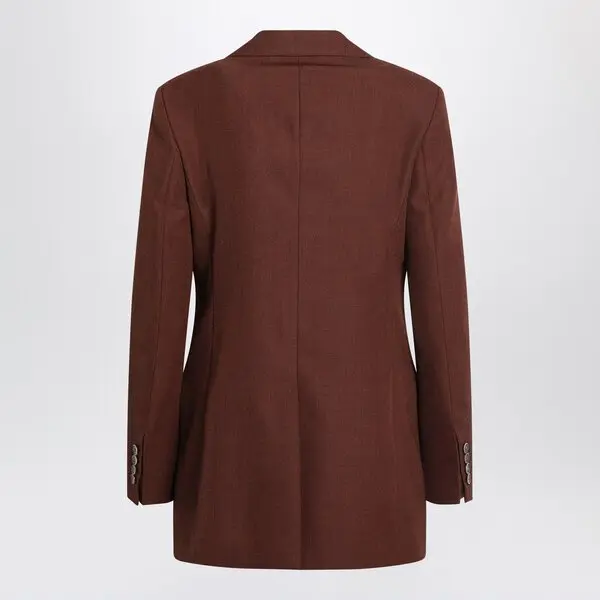 Max Mara Earth-tone Jacket In Wool Grain De Poudre