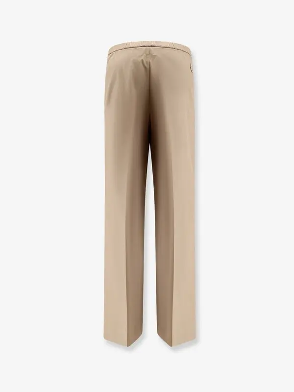 Moncler Cotton Wide-leg Trousers - Cream