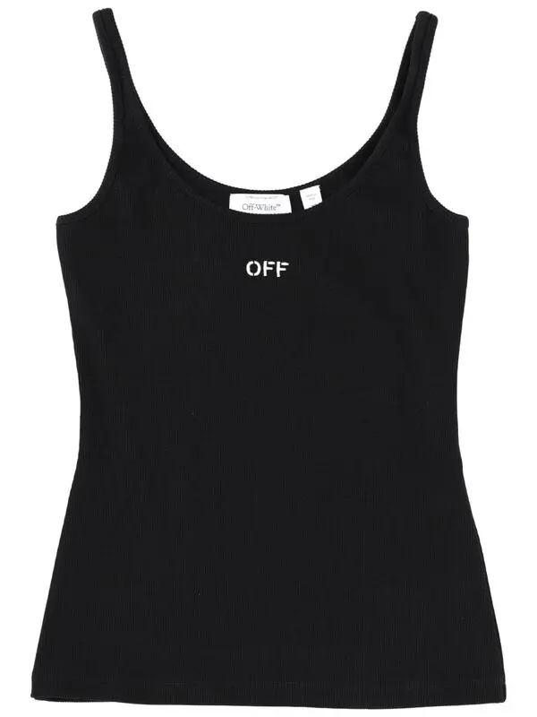 Off-White Tank Top With Logo - Black