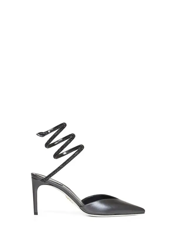 Rene Caovilla Crystal-embellished Snake Spiral Slingback Pumps - Multicolor